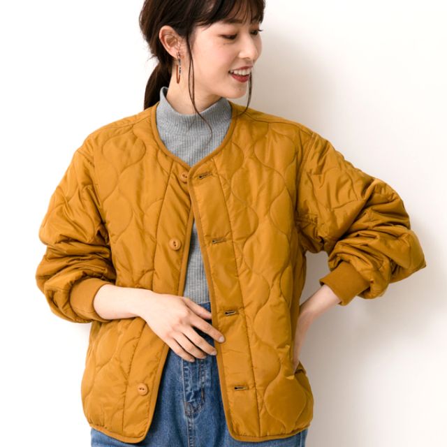 日本帶回Green Parks chocol raffine robe 保暖水波縫線夾克外套 附袋收納 ¥5489 | 蝦皮購物