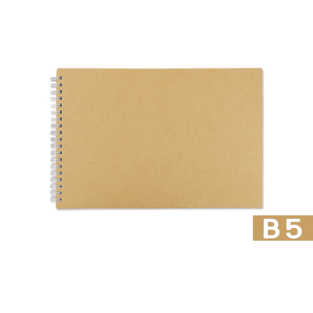 珠友 NQ-63305 B5/18K 橫式側翻雙圈繪圖本/圖畫本/原色牛皮/無印牛皮/圖畫紙-40張 好好逛文具小舖 | 蝦皮購物