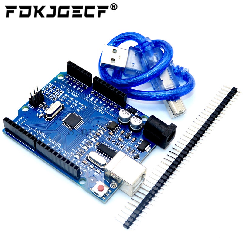 一套適用於 Uno R3 Ch340g Mega328p 芯片 16mhz 適用於 Arduino Uno R3 開發板 蝦皮購物