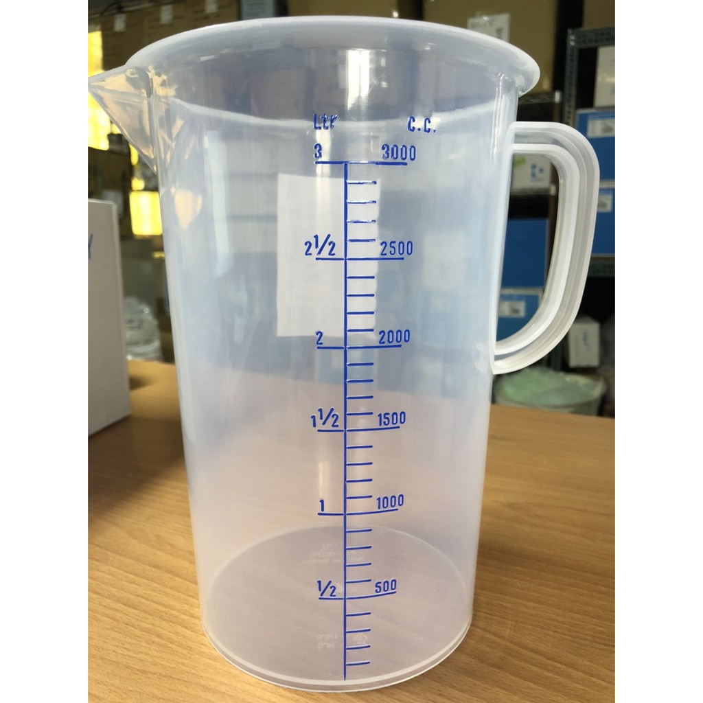 PP有柄量杯 PP塑膠量杯 塑膠有柄量杯 藍色刻畫3000ML.5000ML | 蝦皮購物