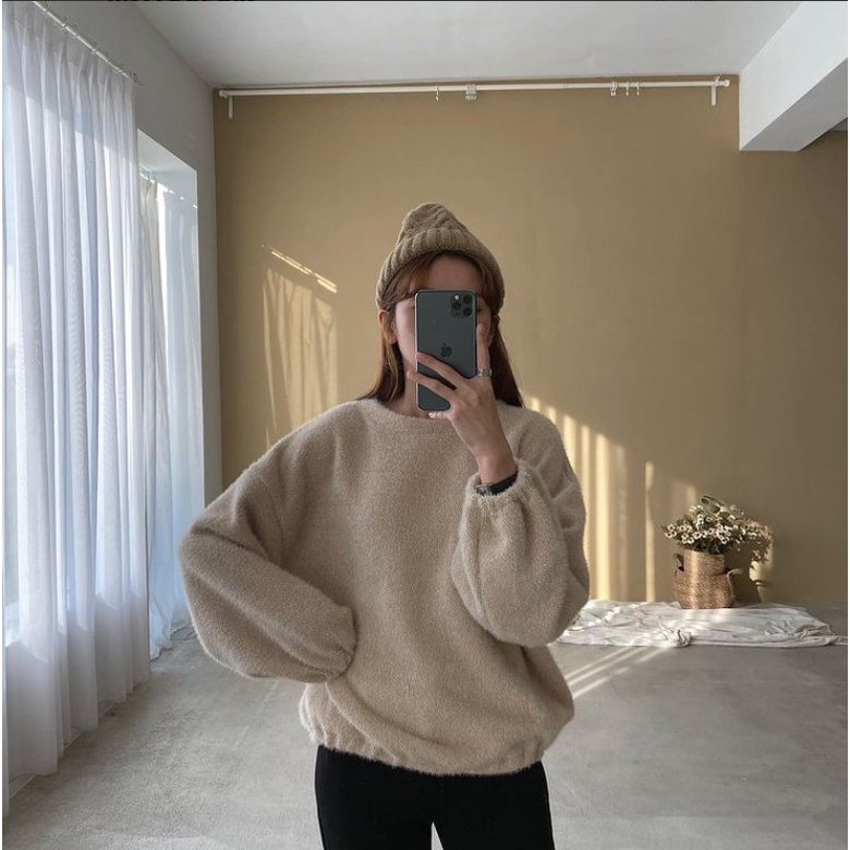 Ro.shop 韓國製造爆炸舒服 北極熊毛毛上衣毛絨T奶茶 roshop real candice mercci22 | 蝦皮購物