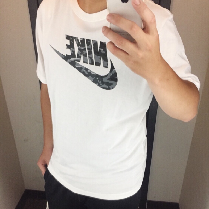 NIKE AS M NSW TEE CAMO PACK 2AS 全白 迷彩大LOGO BQ5368 | 蝦皮購物