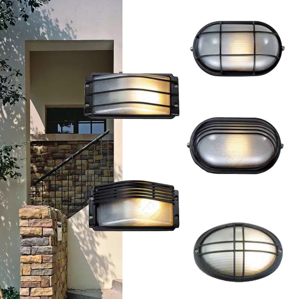 【私訊享優惠碼】 超便宜 舞光 戶外壁燈 壓鑄鋁 橢圓井字黑色 E27空燈具 庭園燈 防潮燈 橢圓 OD-2045 | 蝦皮購物