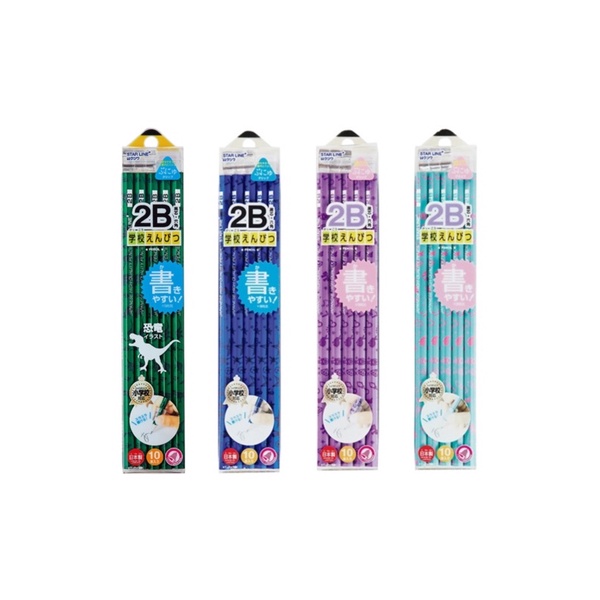 ️好物買買 ️日本Kutsuwa兒童六角2B鉛筆10入附筆套Star line | 蝦皮購物