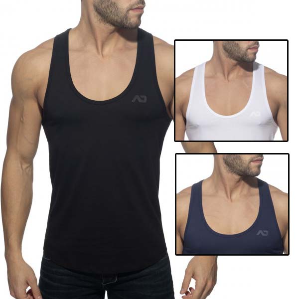 ADDICTED AD997 U-NECK COTTON TANK TOP 健身 背心 LOGO【G-Punch】 | 蝦皮購物