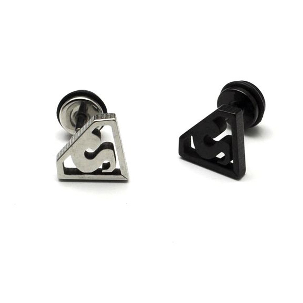 (L019-1) 超人 S圖案 316L 醫療鋼 鈦鋼 耳環 鋼針 不鏽鋼 抗過敏 /單只價 | 蝦皮購物