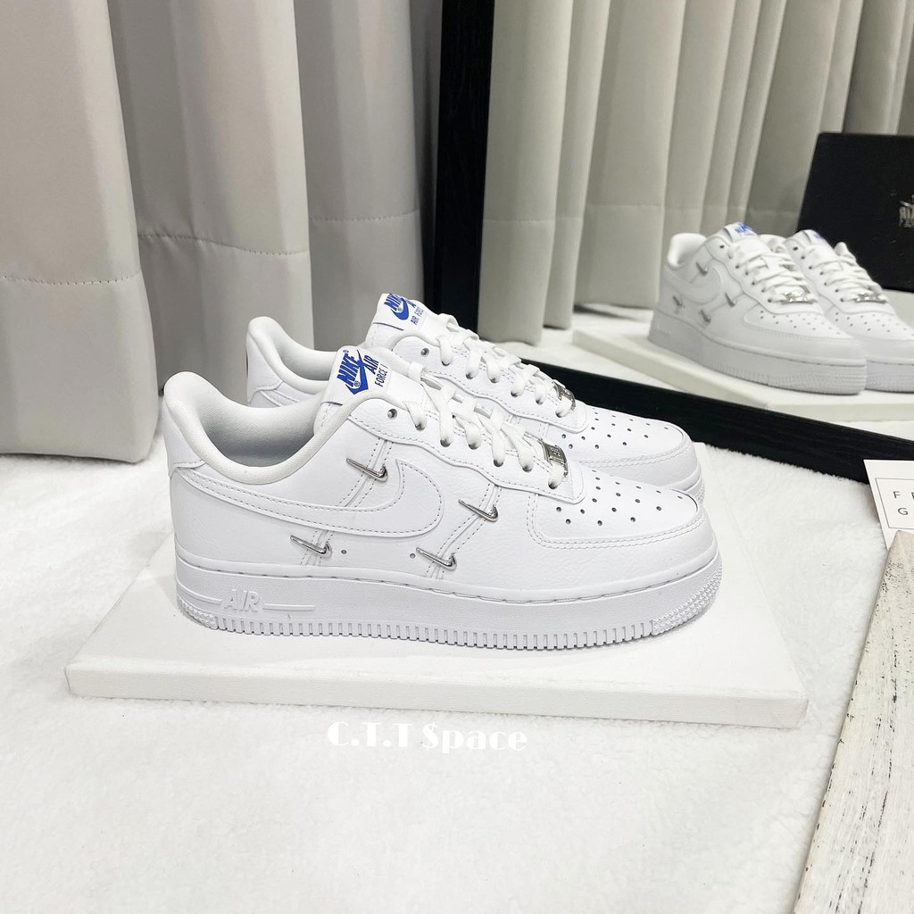 CTT $pace🔹Nike air Force 1 CT1990-100 小銀 四勾 白藍 女鞋🔹 | 蝦皮購物