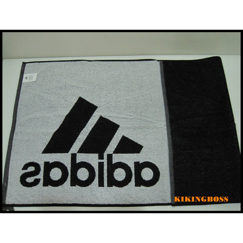 ADIDAS 黑白色 雙面 游泳 健身 跑步 吸汗 純棉 訓練 配件 運動 毛巾 DH2860 | 蝦皮購物