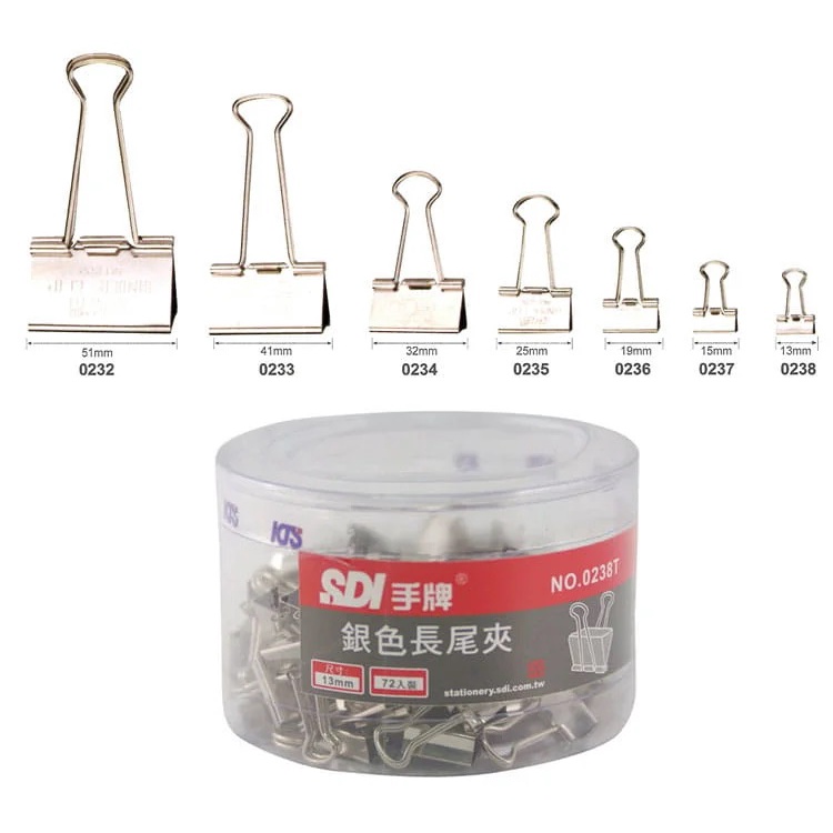 【乖迪文具小舖】//SDI 手牌文具 //銀色 燕尾夾 長尾夾 0236T 0233T 0234T 0235T 全系列 | 蝦皮購物