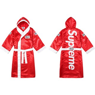 【紐約范特西】現貨 Supreme Everlast Satin Hooded Boxing Robe 拳擊袍 紅/豹紋 | 蝦皮購物