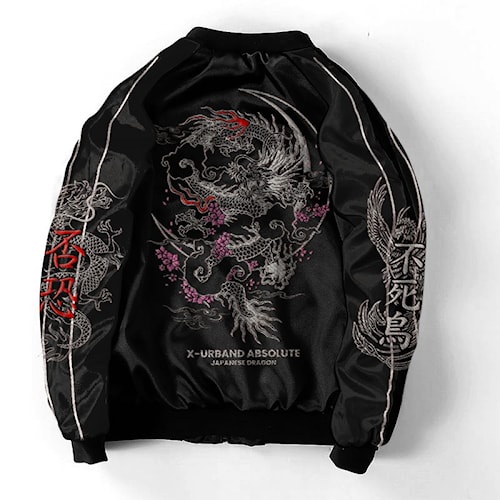 夾克男士女士 Sukajan Kurode Ryu Original 最新夾克夾克防水夾克全刺繡海軍夾克降落傘 Dist | 蝦皮購物