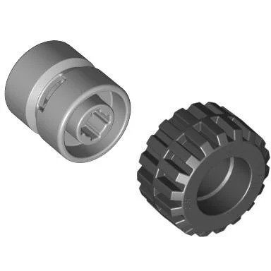 樂高 LEGO 11mm x 12mm 淺灰色輪框+輪胎 6014b+87697 6014bc05 | 蝦皮購物