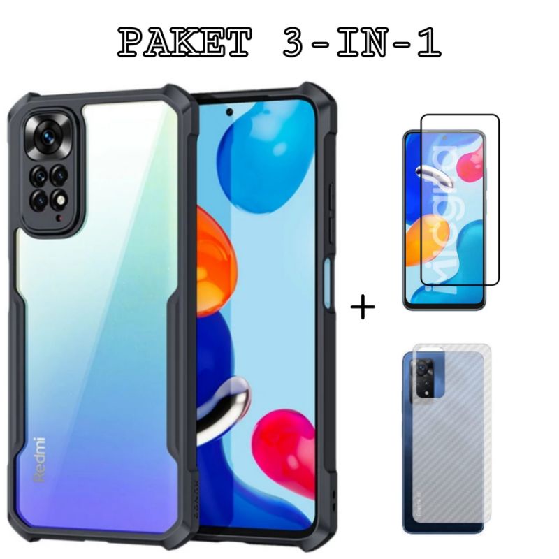 優質透明 Shockproff Note11 Pro 5G Note 11 4G Note 10 5G 3 合 1 盒 | 蝦皮購物