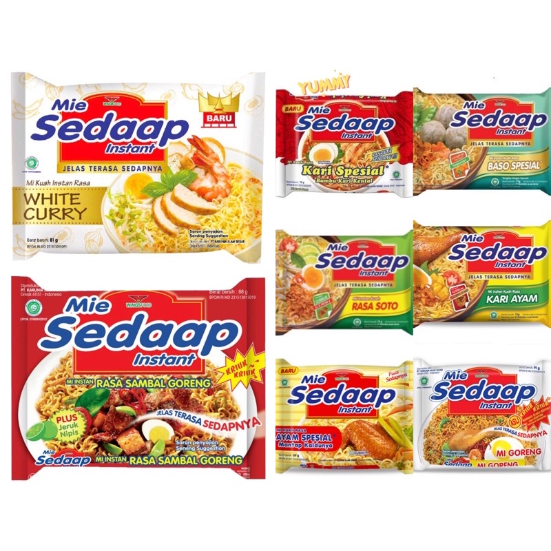 {Toko indo} sedaap mie kari/ goreng/ soto/ baso/white curry | 蝦皮購物