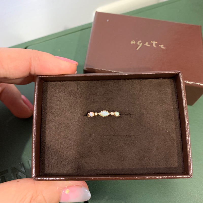 （已售出）降價二手出清～ Agete 蛋白鑽石戒 K10 #13 | 蝦皮購物