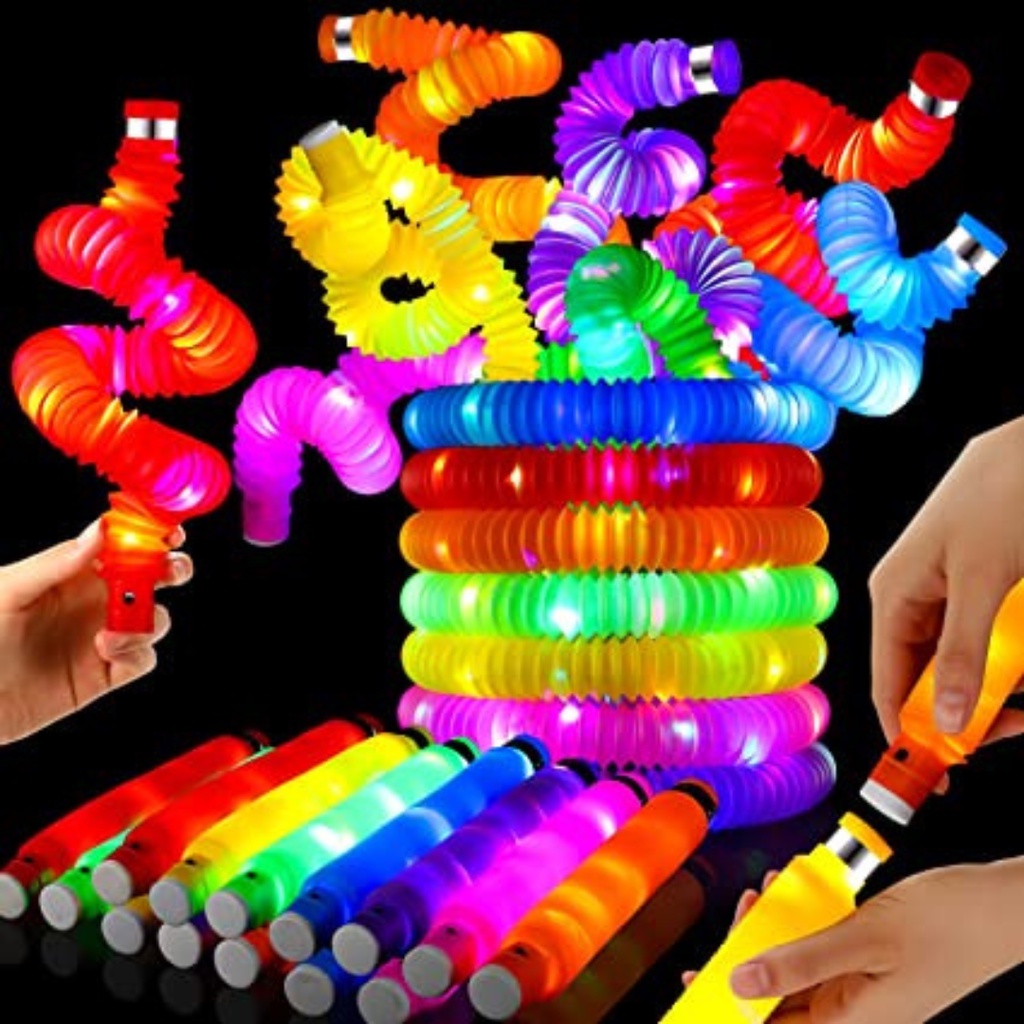 Led Pop FIDGET TUBES SENSORY TOYS Light Up Pop Pipes 1 BOX 兒 | 蝦皮購物