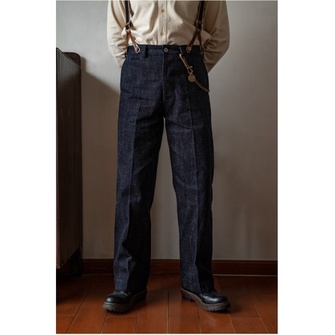 【Old Boy's club】Tash&Co.重磅16oz丹寧赤耳窄幅牛仔軍官褲 牛仔褲 美式復古 寬鬆高腰闊腿 | 蝦皮購物