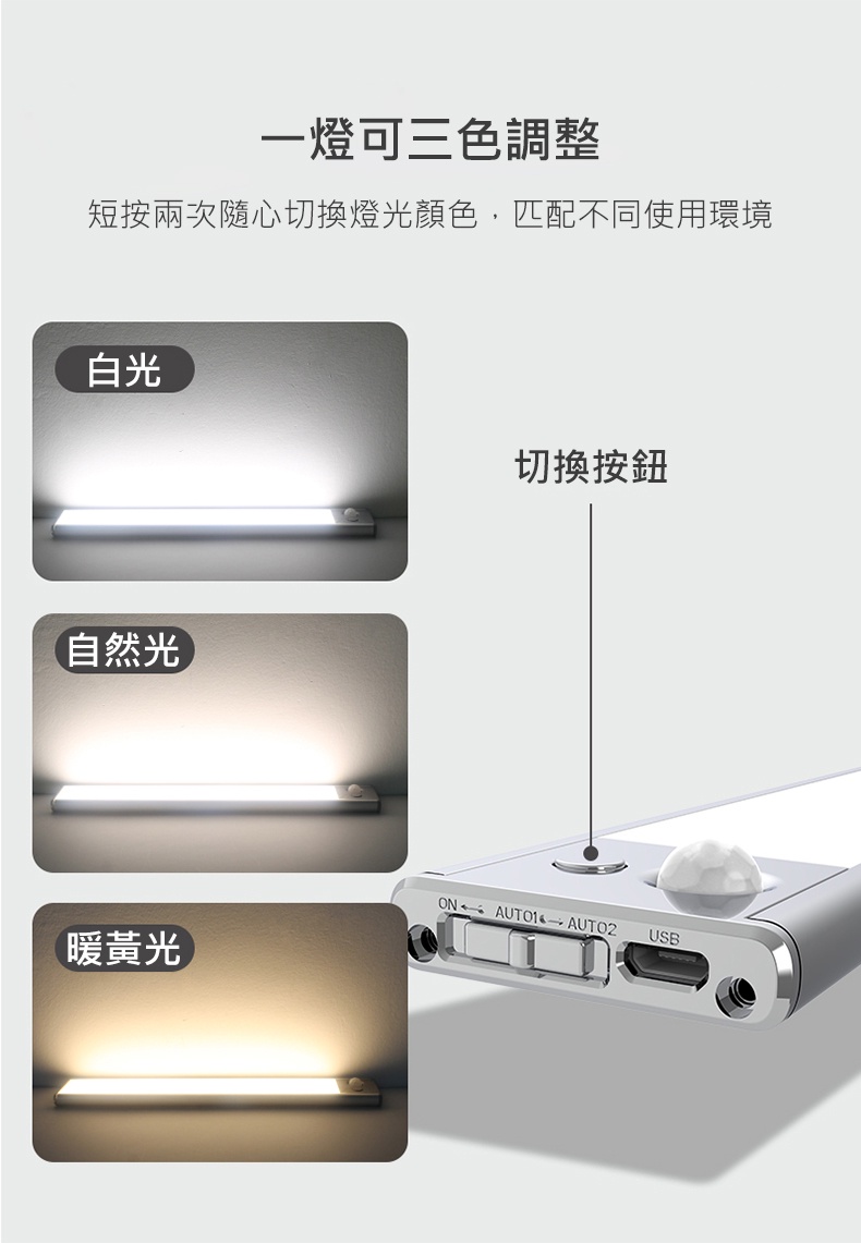 【AFAMIC 艾法】高階版三色溫無極調光USB充電磁吸式無線超薄LED感應燈(感應燈 夜燈 LED 磁吸式 桌燈) | 蝦皮購物