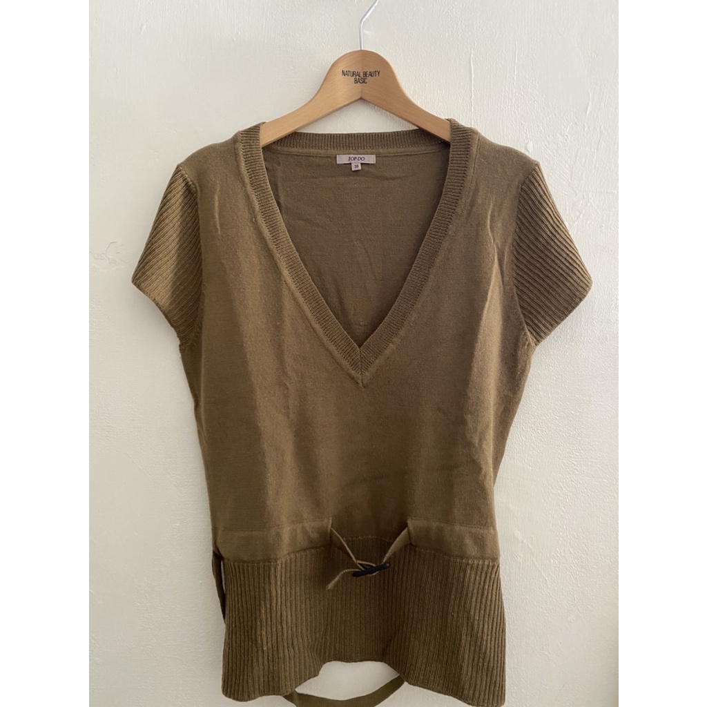 TOPDO-50%羊毛褐色背心 | 蝦皮購物