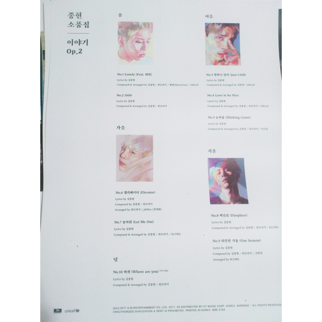 現貨 SHINee 鐘鉉 Jonghyun Story Op.2 Little Pieces 官方 海報 | 蝦皮購物