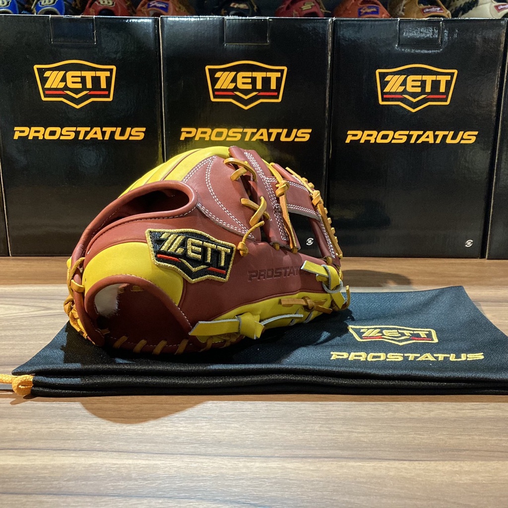 【熱火體育】ZETT Prostatus 訂製款 頂級軟式 棒壘手套 今宮型 工字 紅棕/原皮 BRGB3196TW | 蝦皮購物