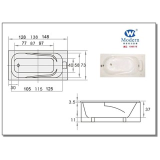 《金來買生活館》摩登衛浴 SL-6275C 壓克力浴缸 附扶手 雙牆面 浴缸 (左)右排水 150*73*48cm | 蝦皮購物