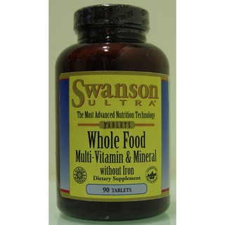 Swanson Whole Food Multi-Vitamin & Mineral without Iron 90顆(全食物綜合維他命，不含 ...