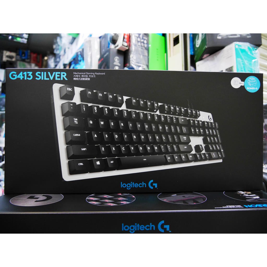 #本店吳銘 - 羅技 logitech G413 Silver 機械式背光遊戲鍵盤 電競鍵盤 G軸 銀白 | 蝦皮購物