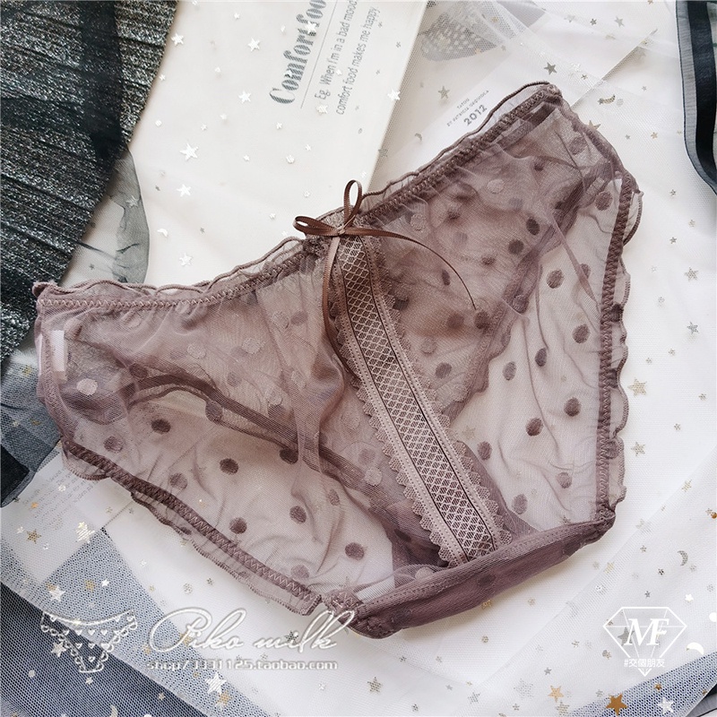 M.F 網紗蕾絲內褲 復古 波點 軟萌 性感 內褲 女生 純棉褲襠 包臀 台灣賣家 快速出貨 輕透 親膚 B0044 | 蝦皮購物