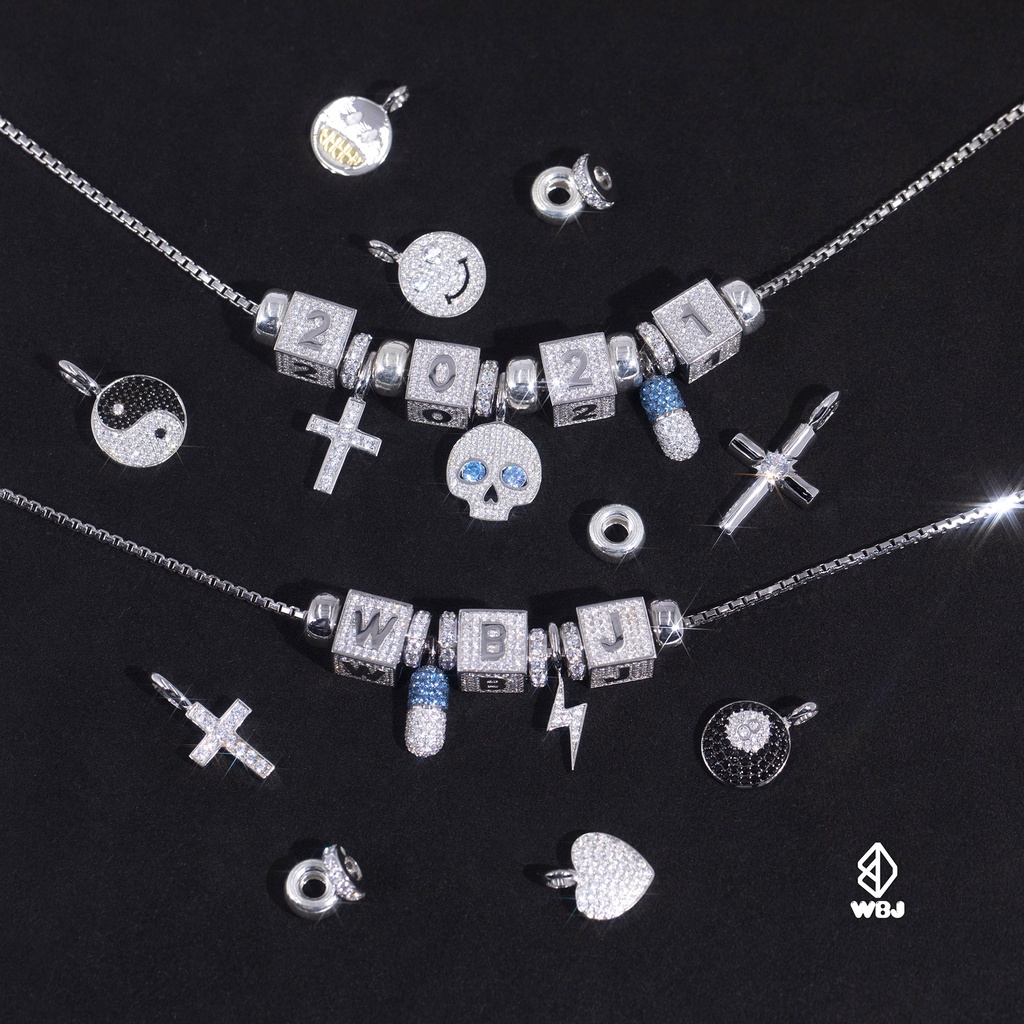 WBJ訂製珠寶 925銀滿鑲字母吊墜項鍊 | DIY訂製銀飾 | 個性姓名吊墜 | 字母項鍊 | 閨蜜禮物 | 蝦皮購物