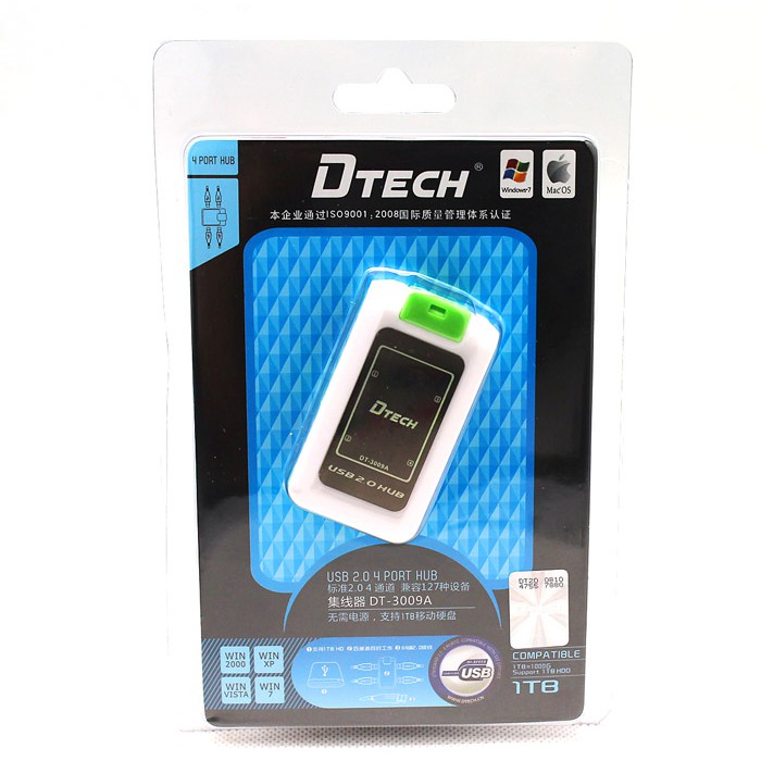 DTECH USB 2.0 4口 HUB USB 4PORT 分線器 集線器 無須電源支持1TB硬碟 DT-3009 | 蝦皮購物