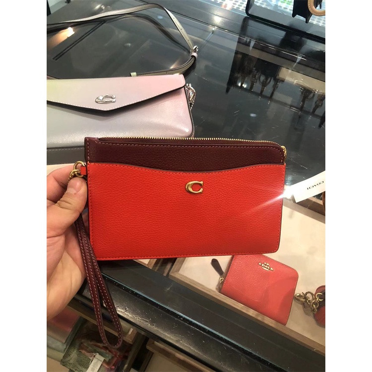 美國代購 Coach C8569 CF992 專櫃款 C標拉鏈手包 女士手拿包 大手拿 | 蝦皮購物