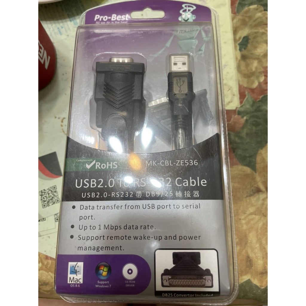 PANDA清 PRO-BEST USB轉RS-232 含 9/25 轉換器 MK-CBL-ZE536 9 D PIN | 蝦皮購物