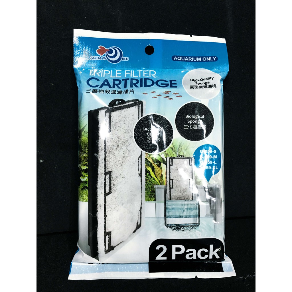 【魚宅】AQUAWORLD 水世界 G-059-F 超薄型外掛過濾器 專用濾片 2入/包 過濾棉 活性碳 替換棉 | 蝦皮購物