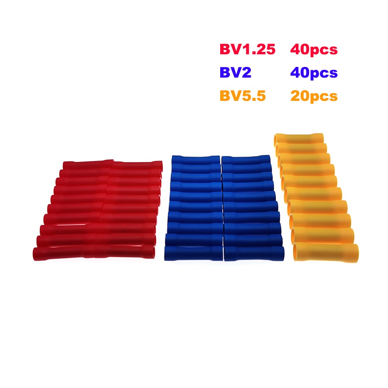 100 件/批絕緣直對接鋁連接器 BV1.25 BV2 BV5.5 電線電纜壓接端子套圈 19/27/48A 0.5~6 | 蝦皮購物