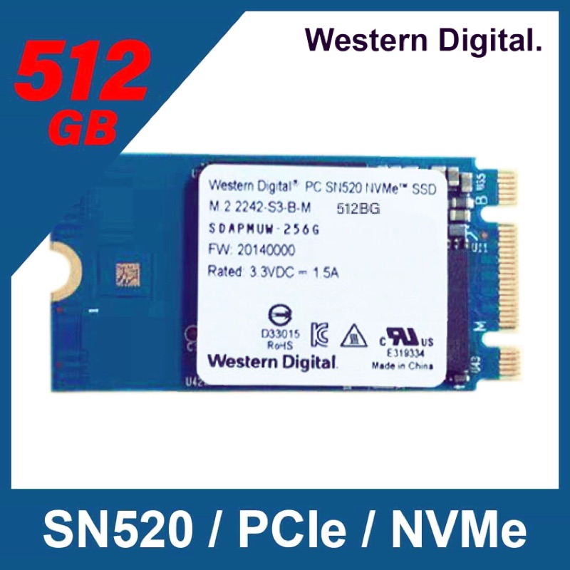 WD 威騰 : Western Digital SN520 / SN530 M.2 2242 NVMe M.2 SSD | 蝦皮購物