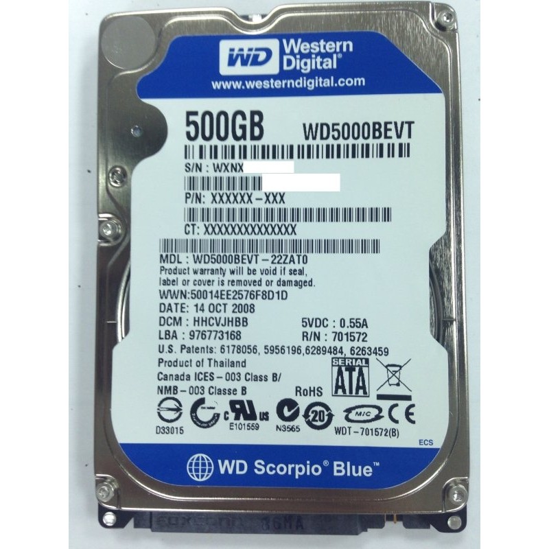 【全新未拆】WD 2.5吋 500G 500GB 硬碟 (WD5000BEVT-22ZAT0) /640GB 750GB | 蝦皮購物
