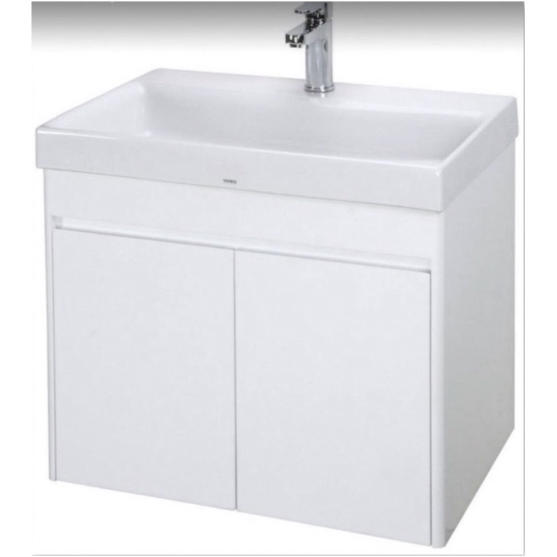 LW1617CTW TOTO 檯上盆、70公分、壁掛雙門浴櫃(純白/木紋色系）可加訂衛生紙孔、臉盆、公司貨 龍頭另計 | 蝦皮購物