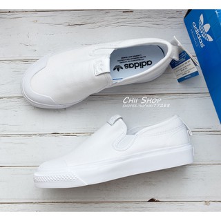 【CHII】特賣[24.5/26.5cm]韓國 adidas Nizza Slip on W 懶人鞋 白色 CQ3103 | 蝦皮購物