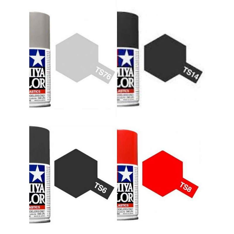 TAMIYA 田宮噴漆 TS76 雲母銀色 TS14 黑色 TS6 消光黑 TS8 意大利紅 | 蝦皮購物