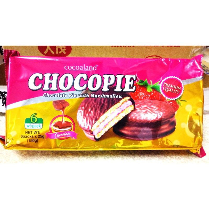 【新現貨】Cocoaland Chocopie 巧克力派 草莓 黑巧克力 巧克力 25g 6入/好吃 美味 點心/袋裝 | 蝦皮購物