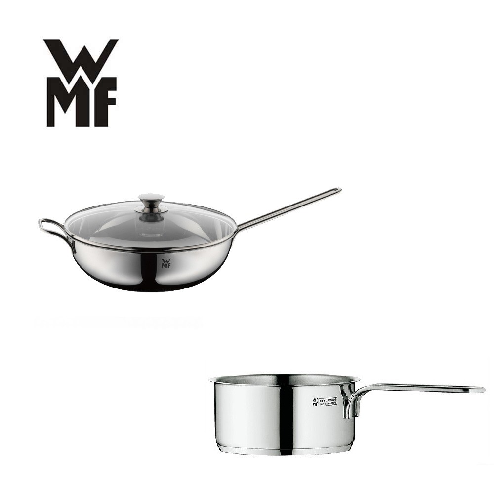 【德國WMF】不鏽鋼單手中式炒鍋30CM(含蓋)+單手鍋14CM 0.9L 適用IH爐 | 蝦皮購物
