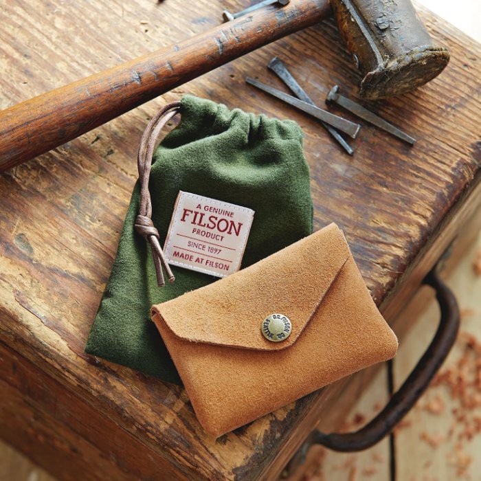 NYChic Filson 美國製造 馬鞍棕 Horween Snap Wallet 頂級麂皮 零錢包 卡夾 極簡皮夾 | 蝦皮購物