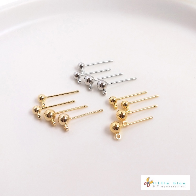 耳針 diy S925純銀 鍍18K 14K 帶掛圈 吊環 | 蝦皮購物