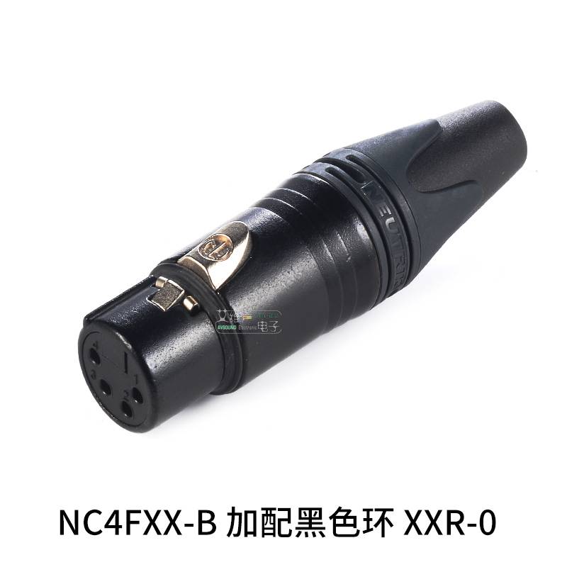 【新店底價促銷】NEUTRIK紐曲克NC4MXX-B黑金版四芯卡儂公頭XLR卡農母插頭NC4FXX 耳機線DIY製作正品 | 蝦皮購物