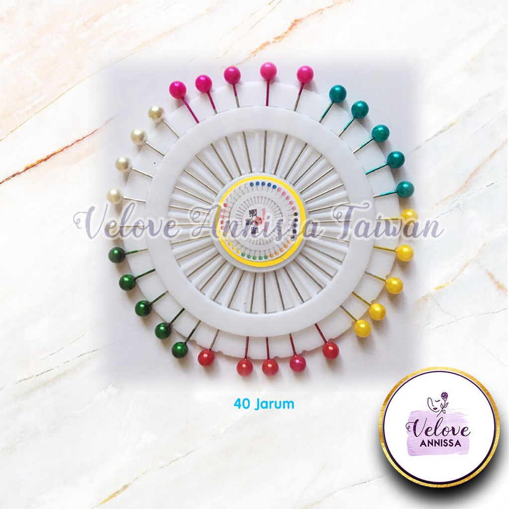 JARUM PENTUL PIN BULAT WARNA hijab pashmina kerudung peniti | 蝦皮購物