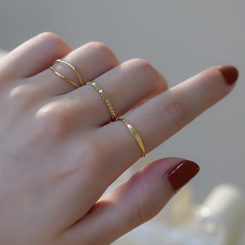 DJ訂製 美國進口14k包金14KGF 弧面戒指 百搭疊戴寬邊戒圈洗手洗澡不用摘洗澡可戴 | 蝦皮購物