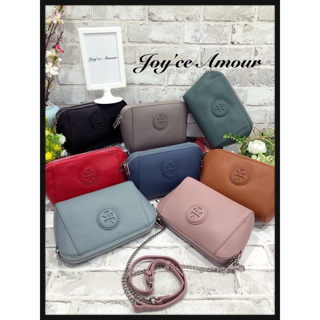 Joy'ce Amour 真皮荔枝紋雙層鏈條斜背包 | 蝦皮購物