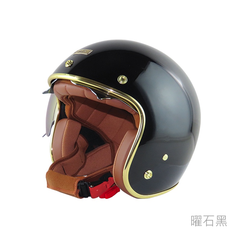 華泰 安全帽 K-808A 曜石黑 金緻風 飛行帽 K808A 半罩 全拆洗 金色邊框 透氣 輕量 涼感 | 蝦皮購物