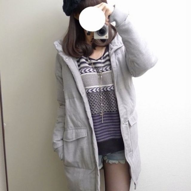 轉賣日貨yabbi~ EMODA 100%羊毛拉鍊式大方口袋羽絨大外套 | 蝦皮購物